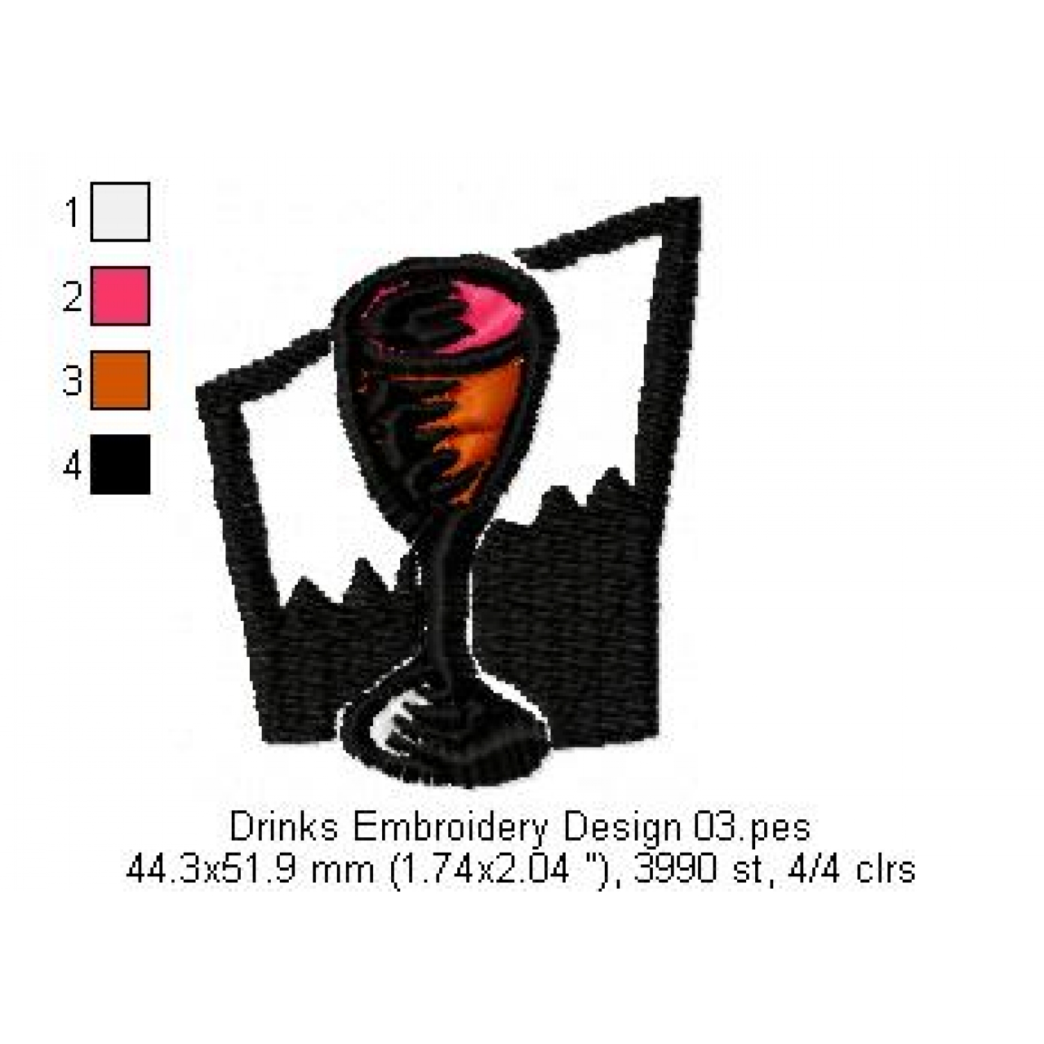 Drinks Embroidery Design 03