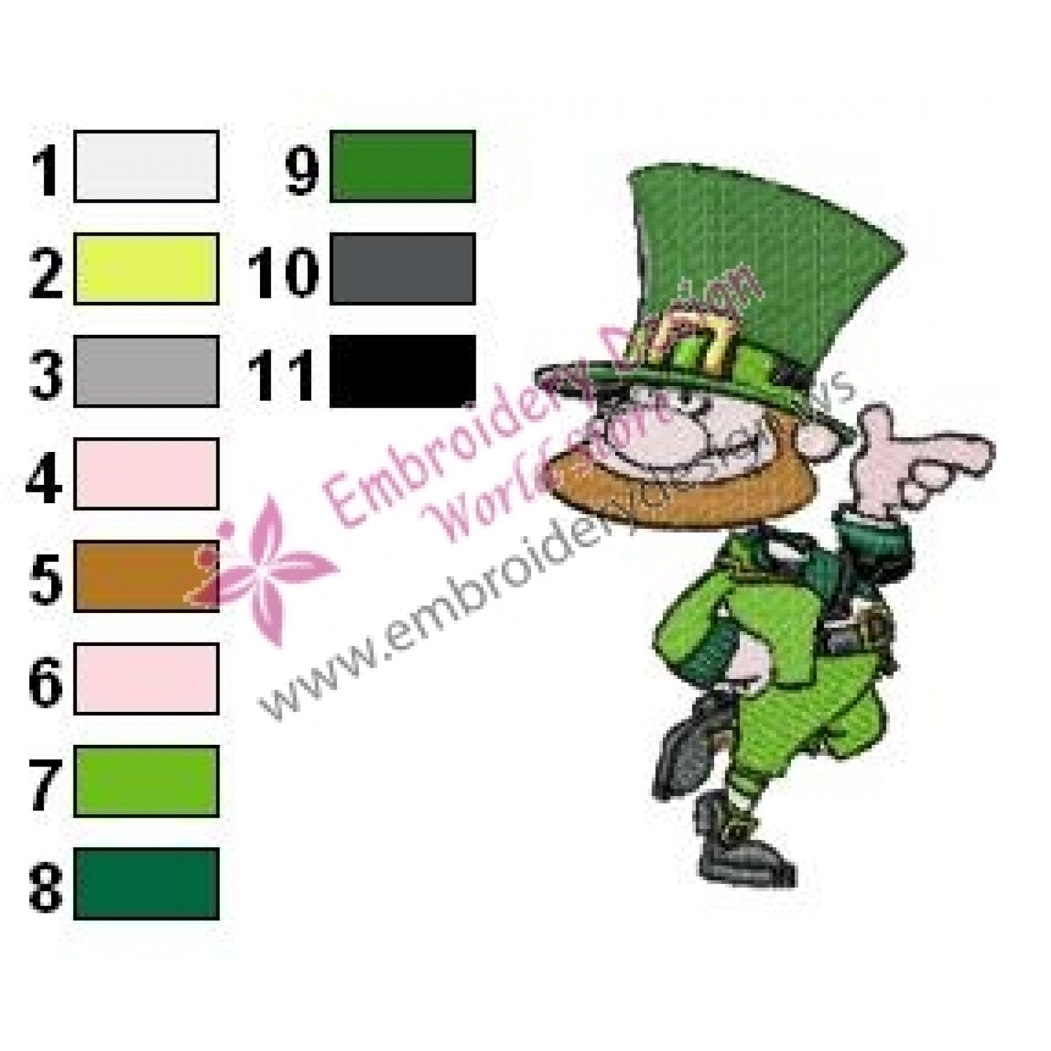 Leprechaun Embroidery Design
